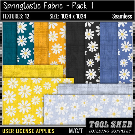 Second Life Marketplace - Tool Shed - Springtastic Fabric - Pack 1