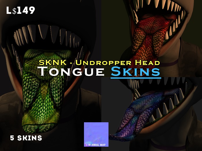 Second Life Marketplace - [KLMC] Tongue Skins 2 - Undropper Head
