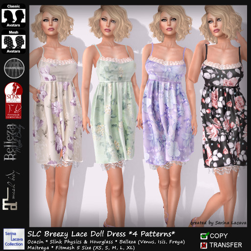 Second Life Marketplace - SLC Breezy Lace Doll Dress