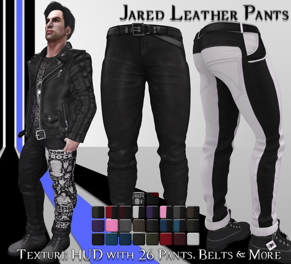 Second Life Marketplace - [Syn] Jared Leather Pants (Texture HUD ...