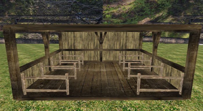 Second Life Marketplace - ::UD:: Open Face barn Dark With Stall