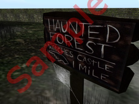 Second Life Marketplace - Wooden Sign ~ Haunted Forest (Mesh)
