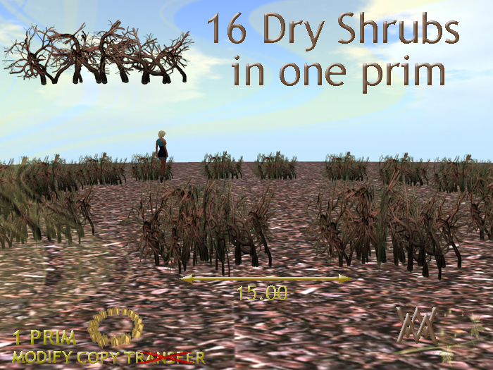 Second Life Marketplace - Plant FF S13. dried shrubs 3 by Wild Motley