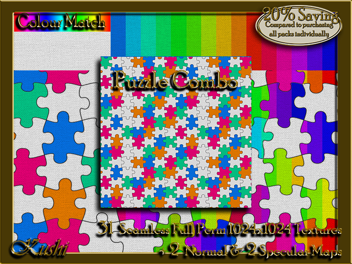Second Life Marketplace - Puzzle Combo Seamless Textures