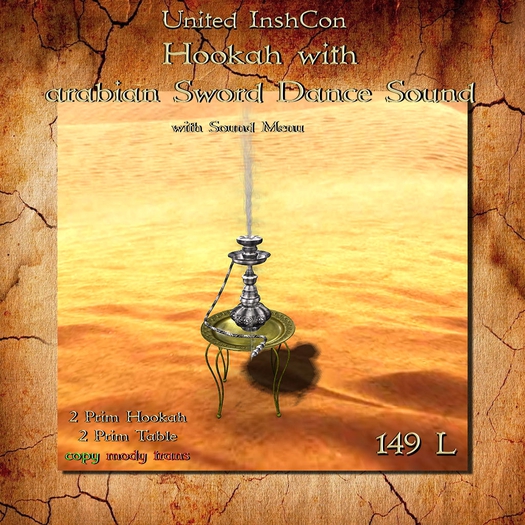 Second Life Marketplace - *UI* Hookah with arabian Sword Dance Sound