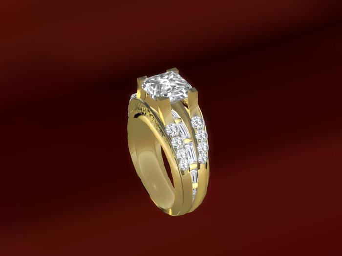 Second Life Marketplace - TM Grand Diamond Aura Square-Cut Right Hand ...