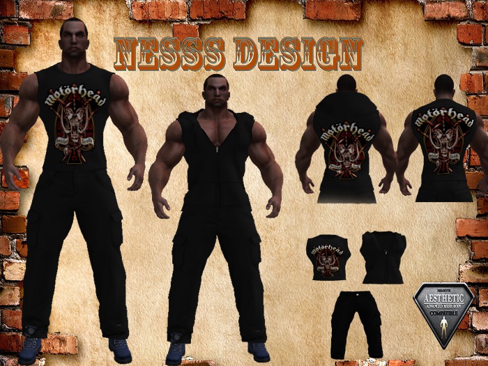 Second Life Marketplace - AESTHETIC BLACK SHIRT, PANTS AND HOODIE MOTORHEAD
