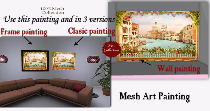 Second Life Marketplace - Mesh art paintings, classic and with frame v. 12