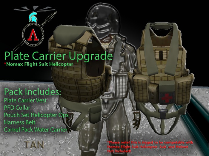 Second Life Marketplace - TAN - IOTV Plate Carrier Helicopter Aircrew - BAG