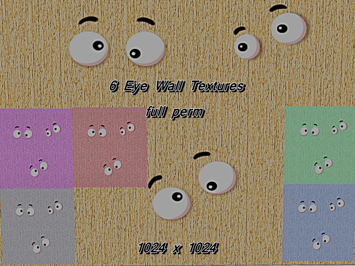 Second Life Marketplace - 6 Eye Wall Textures full perm *Box*