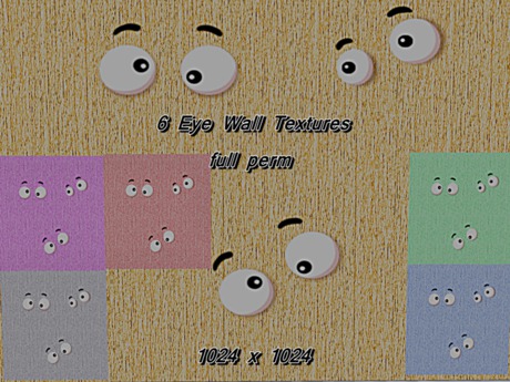 Second Life Marketplace - 6 Eye Wall Textures full perm *Box*