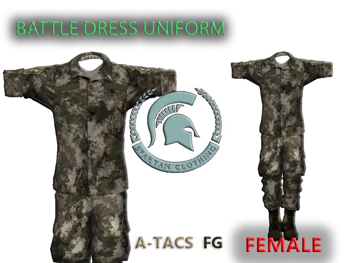 Second Life Marketplace - Female A-TACS FG Battle Uniform - BAG