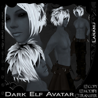 Second Life Marketplace - =^.^= Curious Kitties - Lananij Dark Elf Avatar