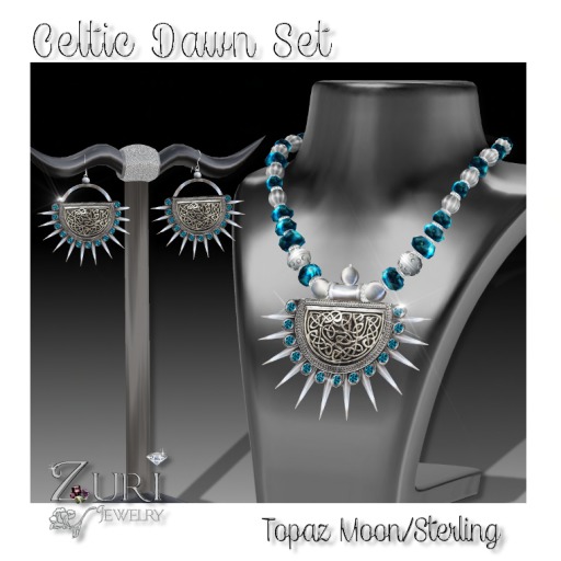 Second Life Marketplace - Zuri Rayna- Celtic Dawn Set- Topaz Moon/Sterling