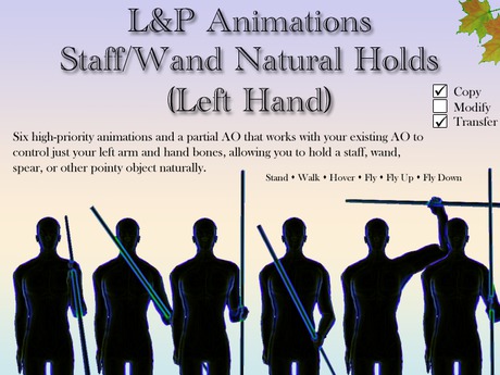 Second Life Marketplace - [L&P] Animations - Staff Hold - Left - Copy ...