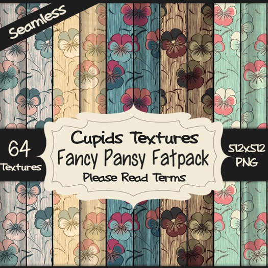 Second Life Marketplace - *Cupids Textures * 64 FANCY PANSY FATPACK