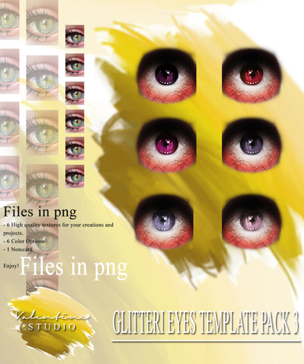 Second Life Marketplace - - STUDIO VALENTINE - Glitteri Eyes Template ...