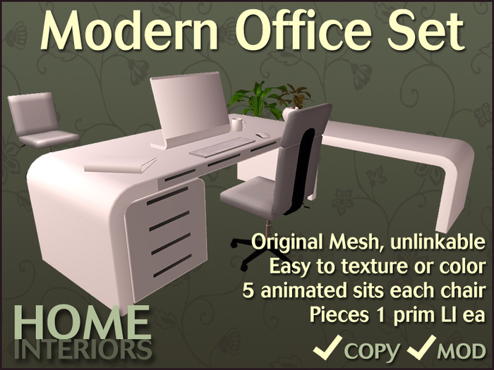Second Life Marketplace - Home Interiors: Modern Office Set