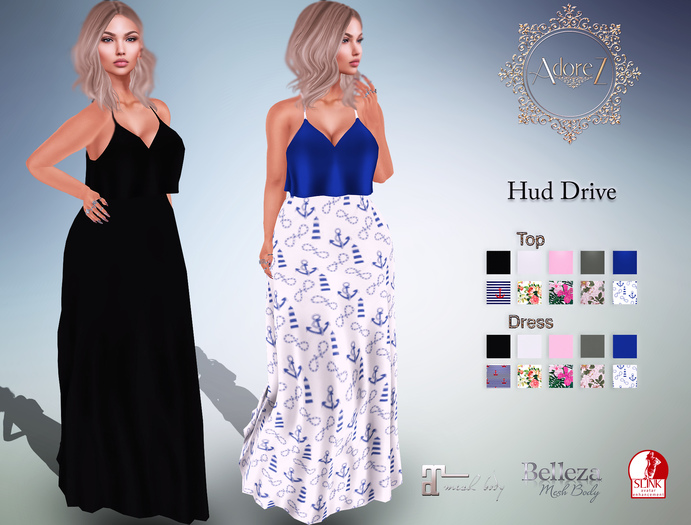 Second Life Marketplace - AdoreZ-Jenni Long Dress Hud Colors