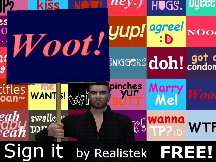 Second Life Marketplace - REALISTEK 'SIGN-IT!' (boxed)