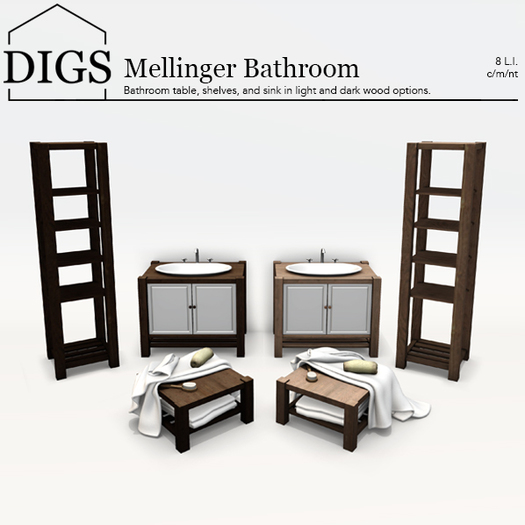 Second Life Marketplace - DIGS - Mellinger Bathroom Accessories