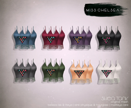 Second Life Marketplace - .miss chelsea. Shea Tank Colour Pack 1