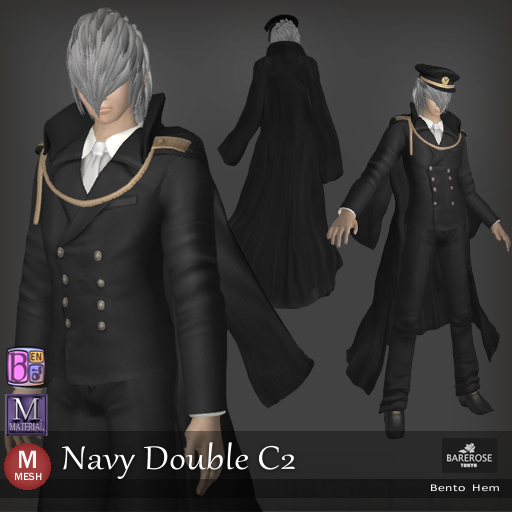 Second Life Marketplace - ::: B@R ::: Navy Double C2 (Bento Hem)