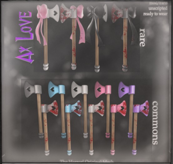 Second Life Marketplace - The Horror!~ Ax Love- Silver