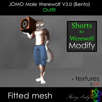 Second Life Marketplace - JOMO Male Werewolf v3.0 Shorts - Edit