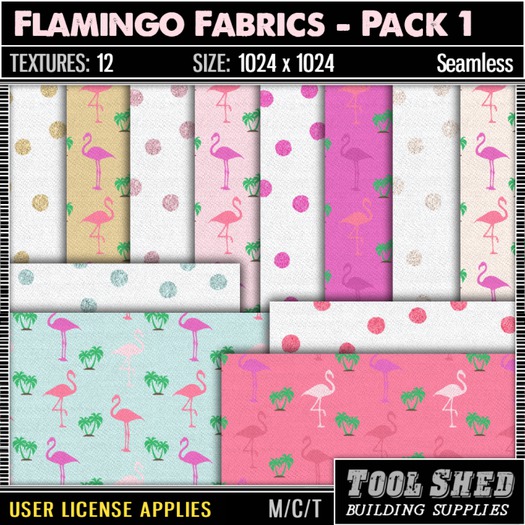 Second Life Marketplace - Tool Shed - Flamingo Fabrics - Pack 1