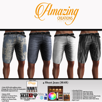 Second Life Marketplace - AmAzINg CrEaTiOnS 4 Short Jean (MAR). Promo ...