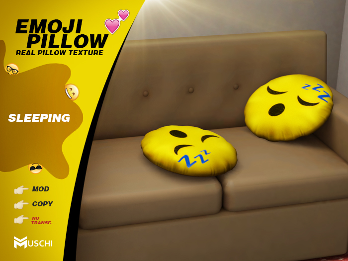 Second Life Marketplace - Emoji Pillow [sleeping] MUSCHI
