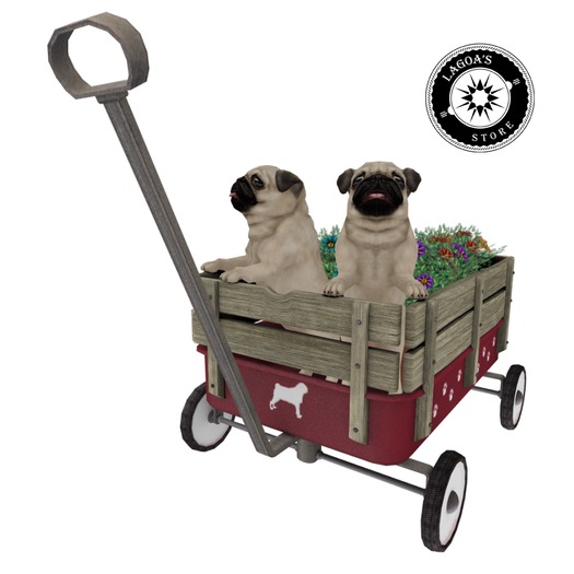 Second Life Marketplace - Love Pugs 3. Pug Wagon BOX RARE (boxed)