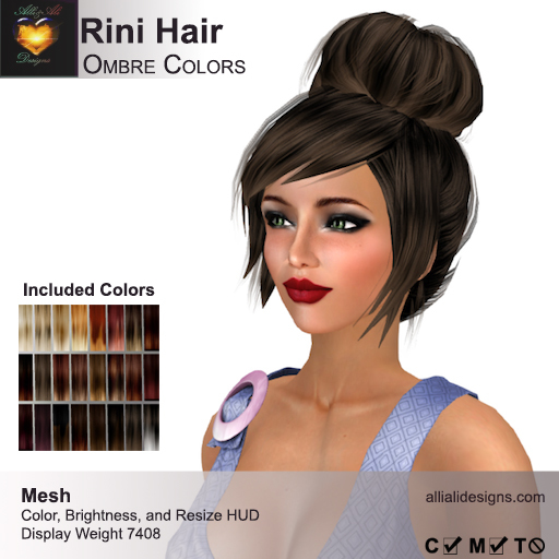 Second Life Marketplace - A&A Rini Hair Ombre Colors Pack. Resizeable ...