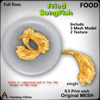Second Life Marketplace - FC- Full Perm Mesh Fried Song Fish