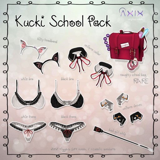 Second Life Marketplace - ::Axix:: Kucki Pack Thong Black 1