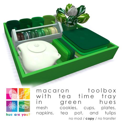Second Life Marketplace - "hue are you?" macaron toolbox and tea time ...
