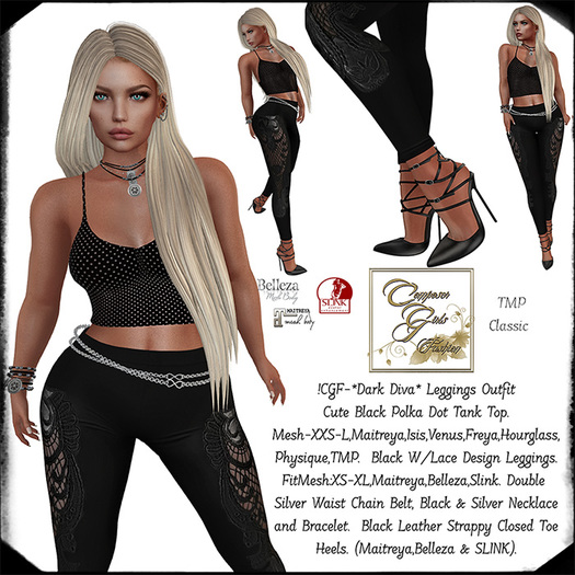 Second Life Marketplace Cgf Dark Diva Leggings Outfit