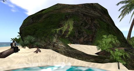 Second Life Marketplace - Tropical Island Scene with Cave Palm Water