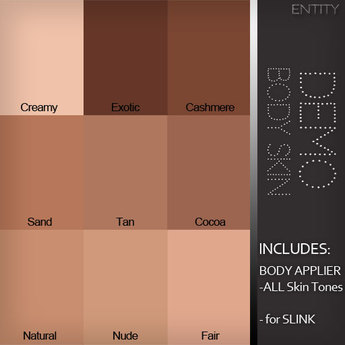 Second Life Marketplace - Entity Slink Body Applier: DEMO ALL GEN2 Skin ...