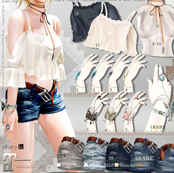 Second Life Marketplace - *:..Silvery K..:*BohoStyle_Hot Pants(Blue.)2RARE