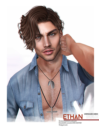 Second Life Marketplace - DOUX - Ethan hairstyle [Naturals]