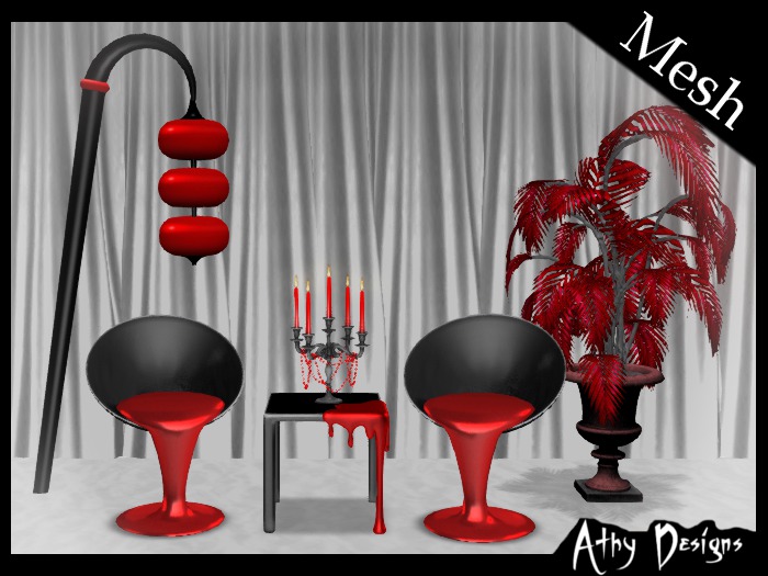Second Life Marketplace - Athy Designs - Mesh Gothic Blood Flow Chair ...