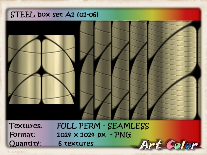 Second Life Marketplace - (ArtColor) Steel box set A1 (01-06