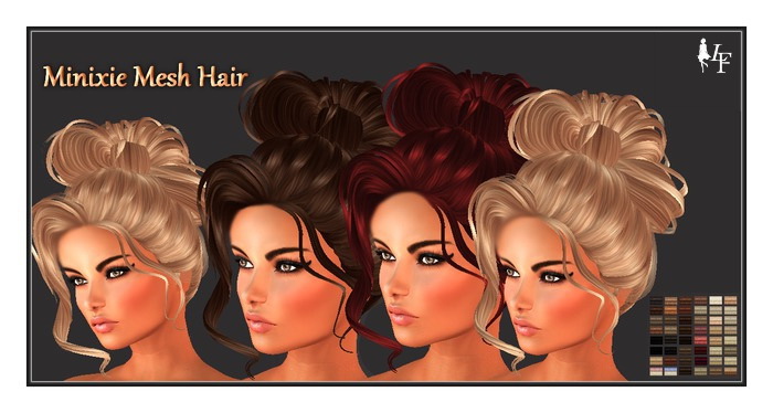 Second Life Marketplace - *LF* Minixie Mesh Hair/48 variety colors Hud ...