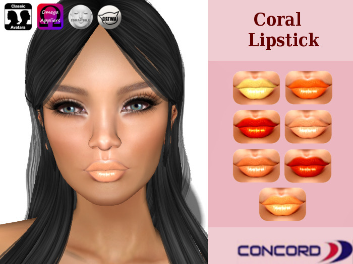 Second Life Marketplace Concord Lipstick Style Coral Wear Me