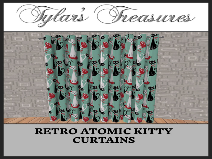Second Life Marketplace - .:TT:. RETRO ATOMIC KITTY CURTAINS AND ...