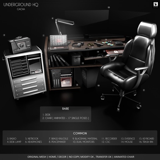 Second Life Marketplace - 15. :BAMSE: Underground HQ - Keyboard