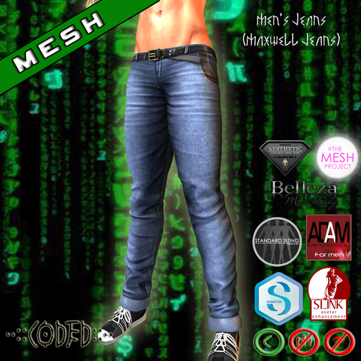 Second Life Marketplace - ..:: CODED ::.. Maxwell Jeans