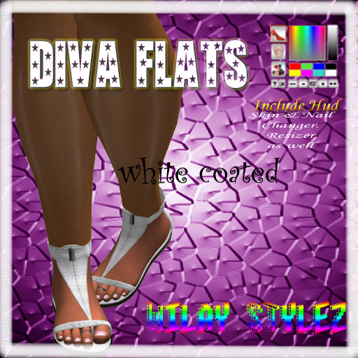 Second Life Marketplace - :: Diva Flats WHITE COATED